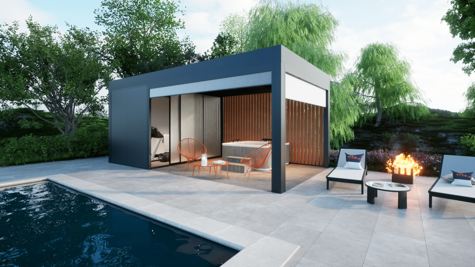 Pool House en Aluminium Sur Mesure - Anavi